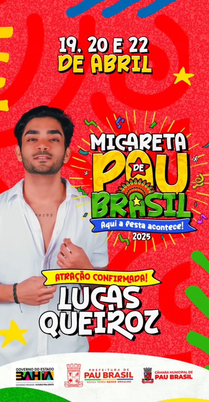 Lucas Queiroz, o mais novo fenômeno do arrocha, se apresentará na Micareta de Pau Brasil 2025 ...